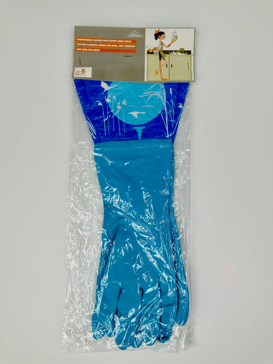 Natural Rubber Latex Cleaning Gloves Blue 1 pair – Sustainley